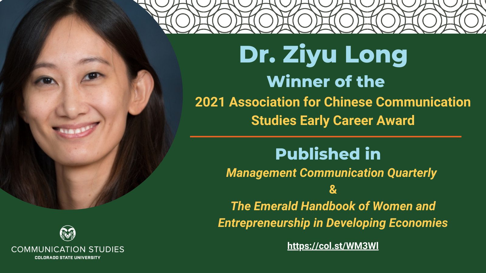 Three publications & an award for Ziyu Long - Communication Studies ...